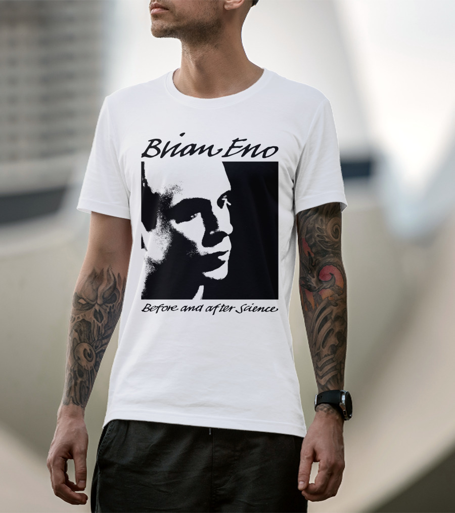 Brian Eno Before And After Science Album Face Black And White Profile T-Shirt