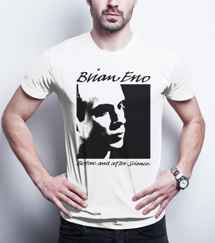 Brian Eno Before And After Science Album Face Black And White Profile T-Shirt
