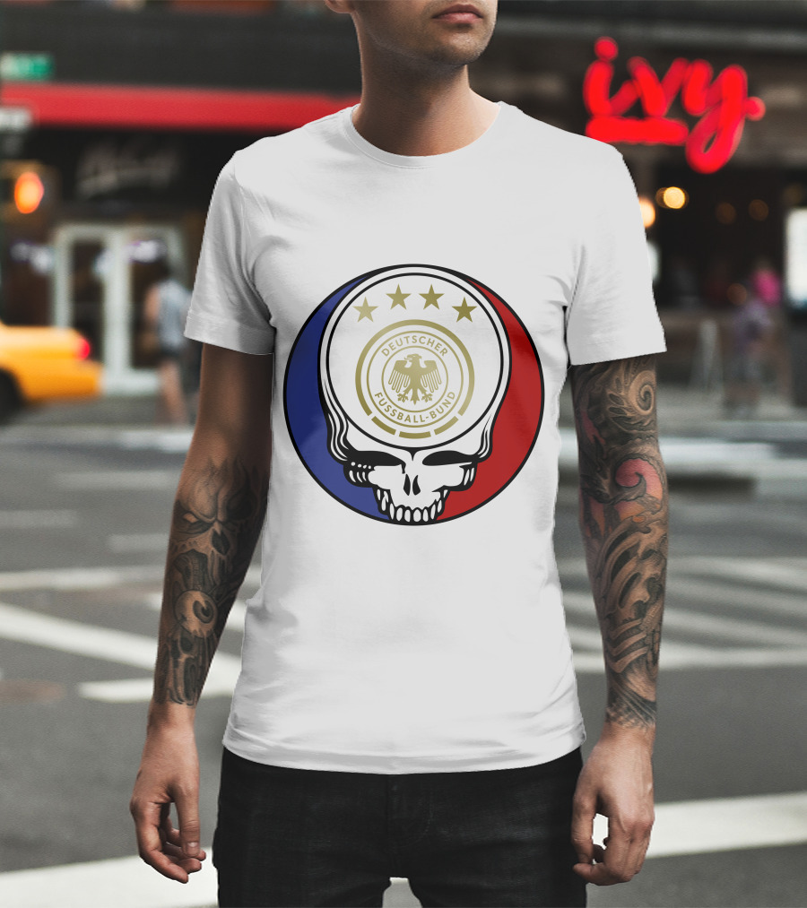 Germany Football Team Deutscher Fussball-Bund Grateful Dead Skull T-Shirt