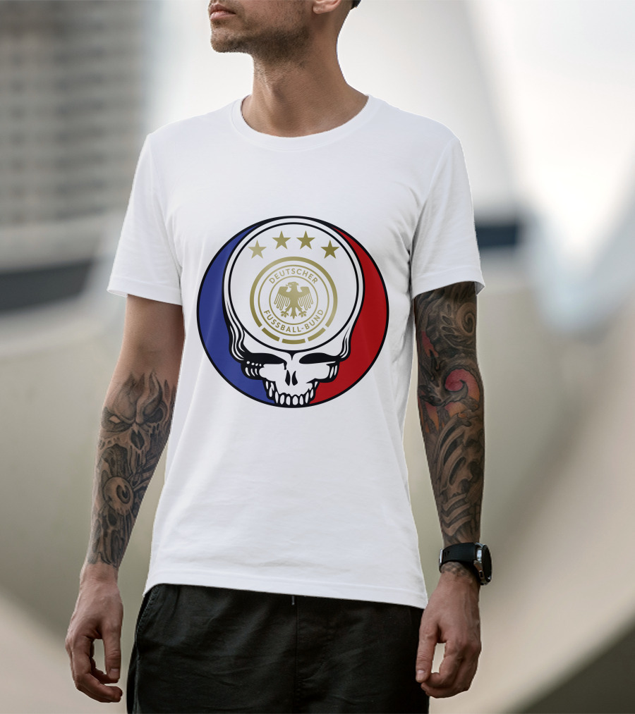 Germany Football Team Deutscher Fussball-Bund Grateful Dead Skull T-Shirt