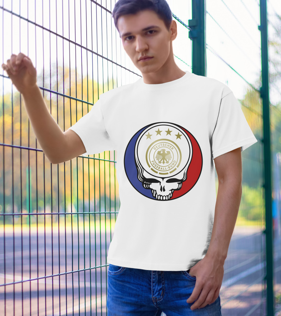 Germany Football Team Deutscher Fussball-Bund Grateful Dead Skull T-Shirt