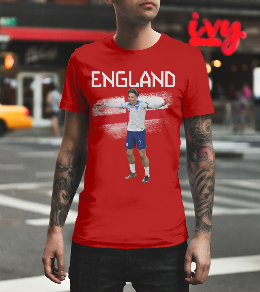 Jack Grealish England Soccer Celebration St George's Cross T-Shirt