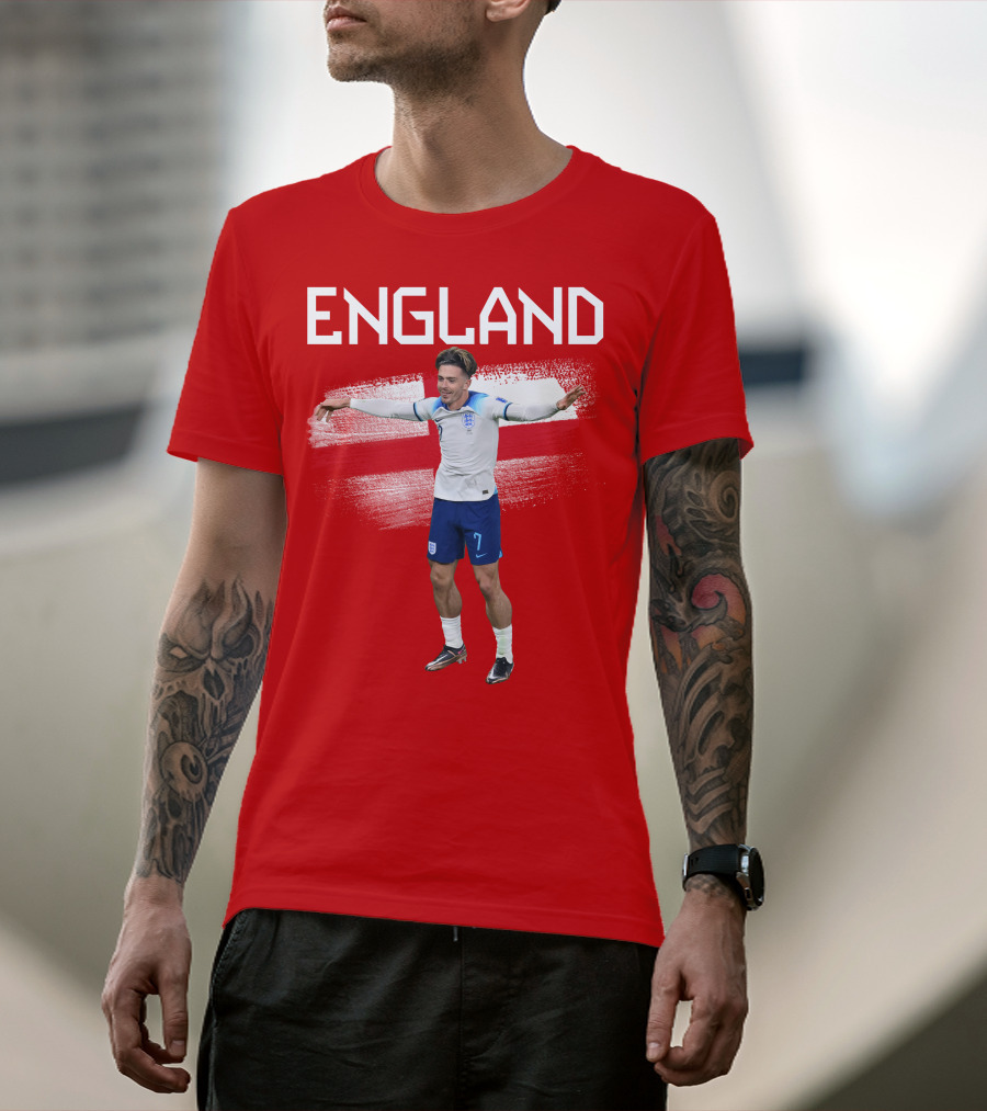 Jack Grealish England Soccer Celebration St George's Cross T-Shirt