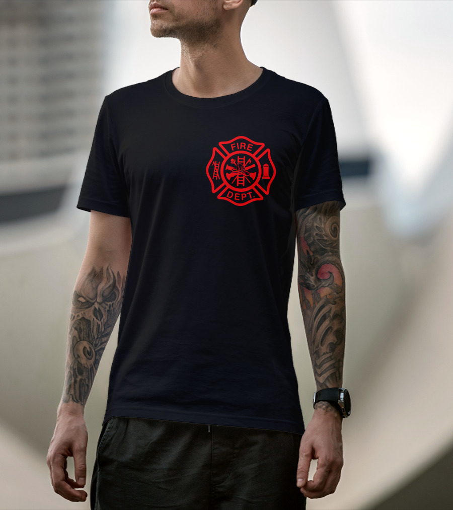There Is A Her In Brotherhood Fire Dept Maltese Cross T-Shirt