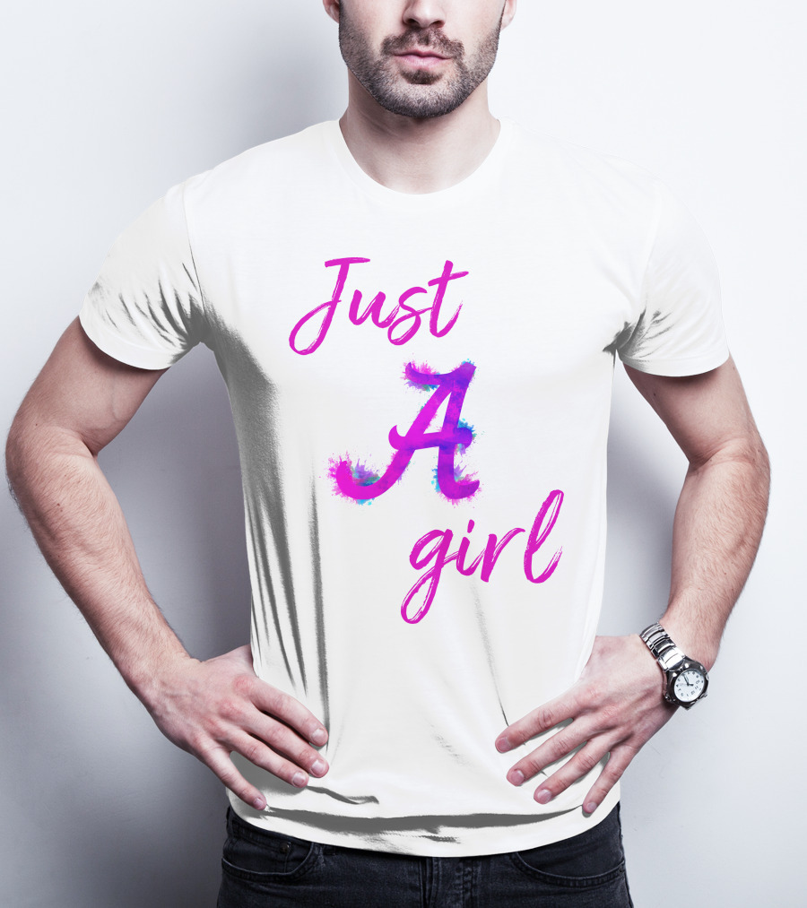 Just A Girl Aesthetic Calligraphy Bright Colors T-Shirt