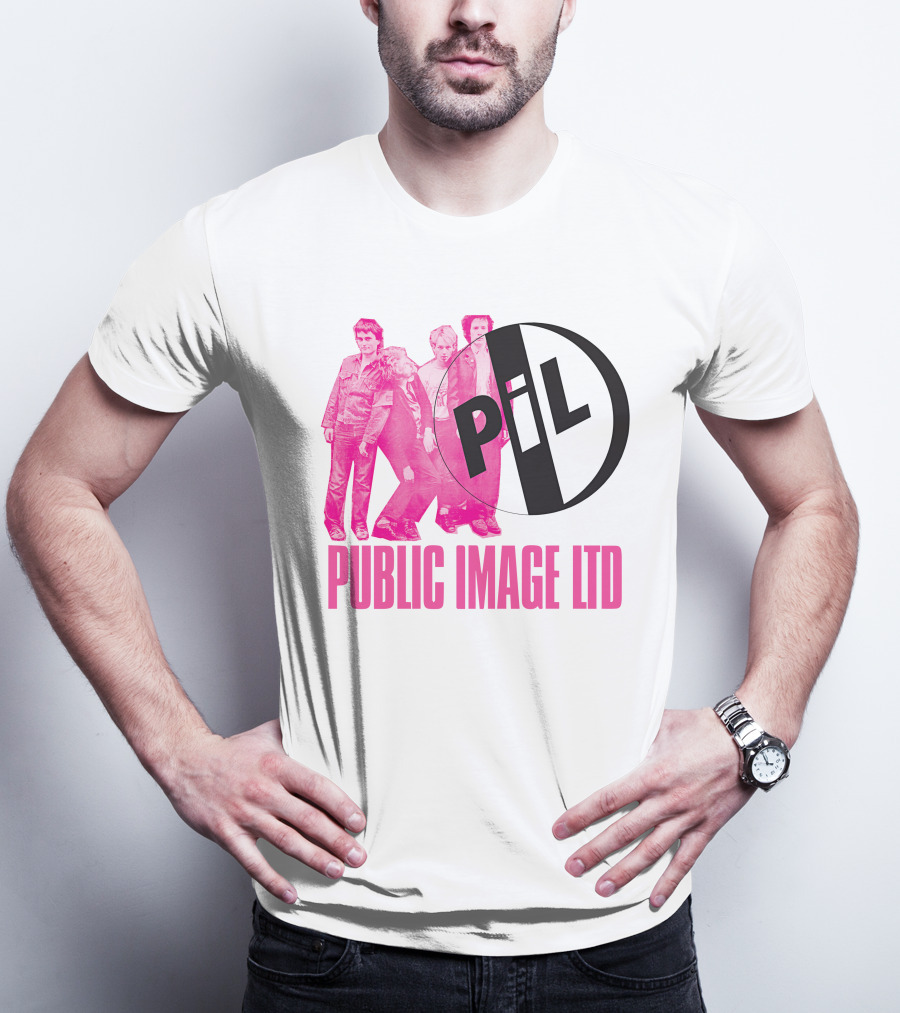 Public Image Ltd PiL Band Logo Pink T-Shirt