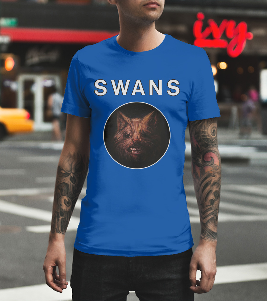 SWANS Ferocious Feline Face T-Shirt