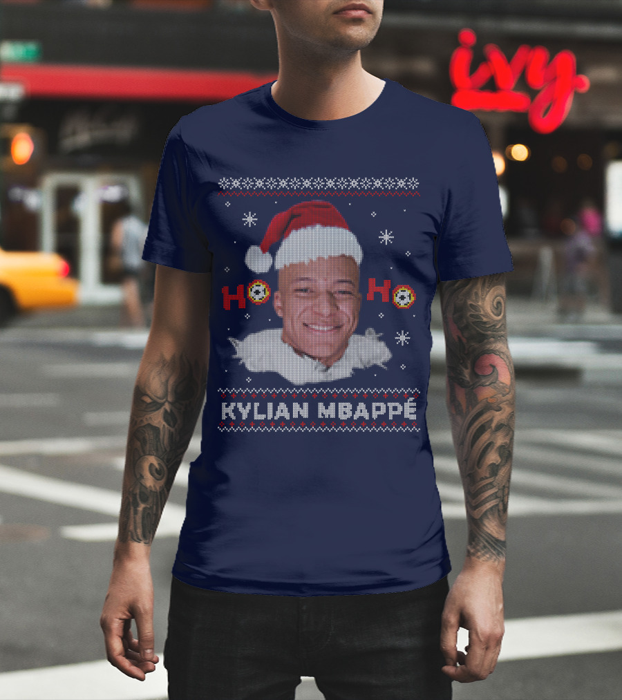 Kylian Mbappe Ho Ho Christmas Santa Hat T-Shirt