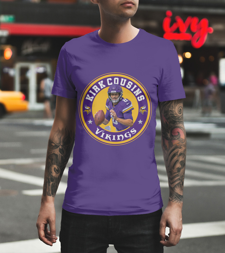 Kirk Cousins Minnesota Vikings Football Quarterback NFL Logo Circle T-Shirt