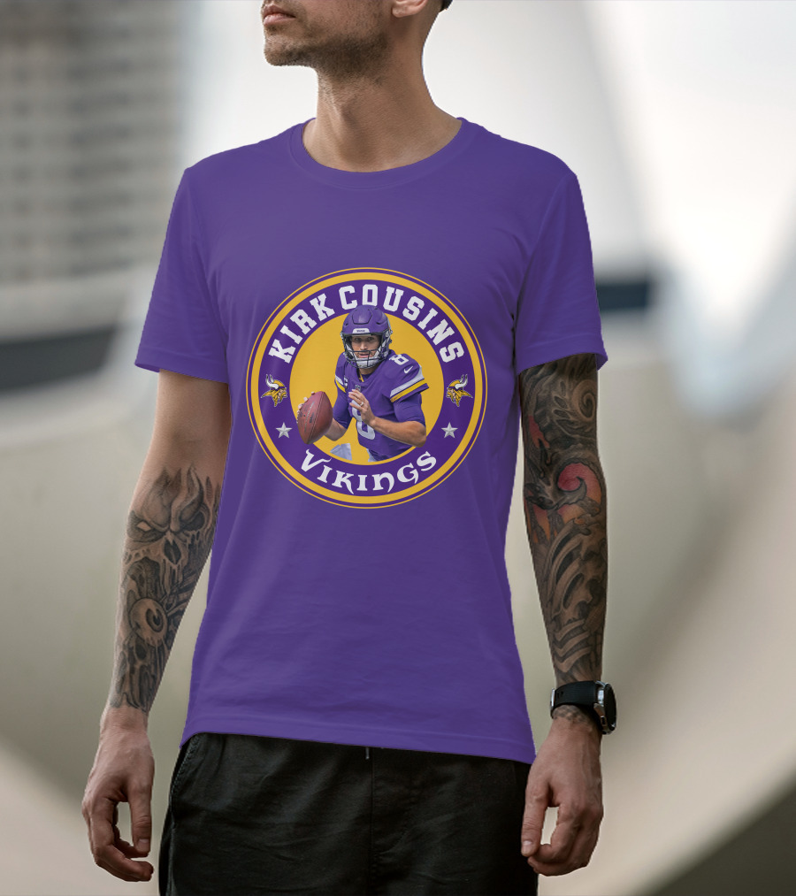 Kirk Cousins Minnesota Vikings Football Quarterback NFL Logo Circle T-Shirt