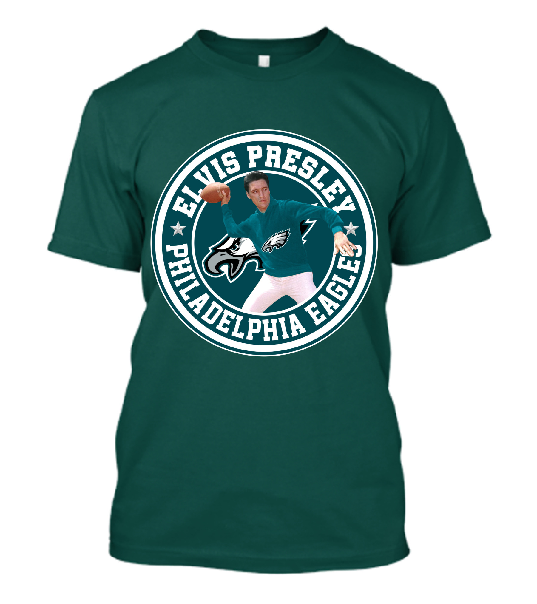 Elvis Presley Philadelphia Eagles Football Quarterback T-Shirt