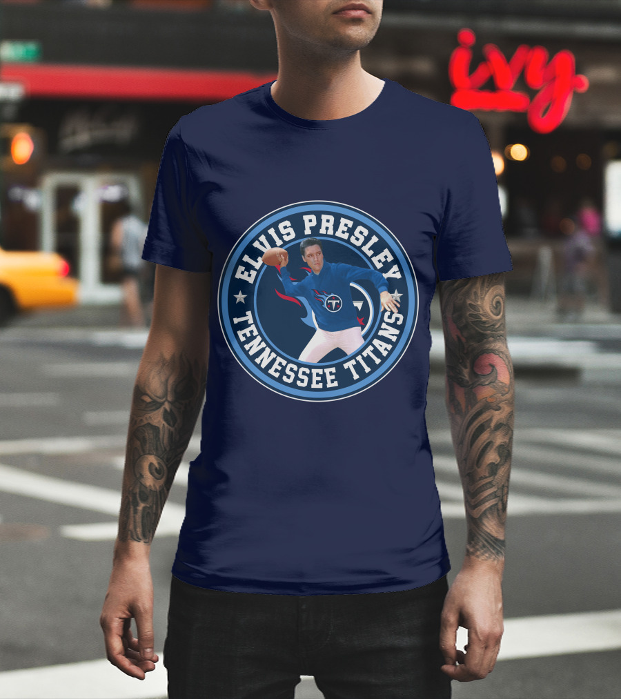 Elvis Presley Tennessee Titans Football T-Shirt