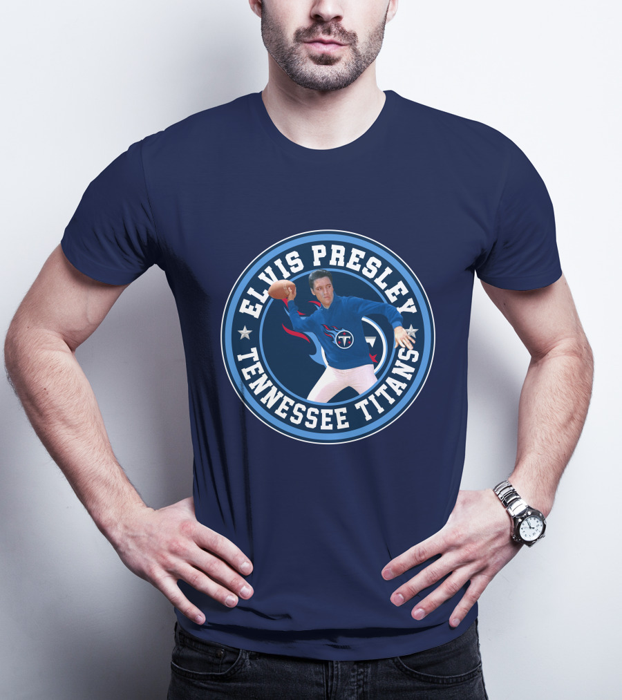 Elvis Presley Tennessee Titans Football T-Shirt