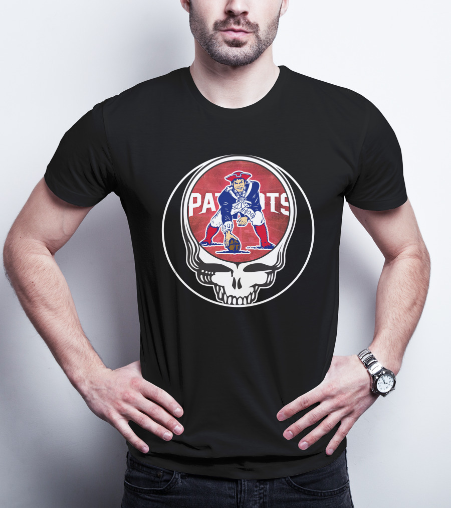 Patriots New England Skull Grateful Dead T-Shirt
