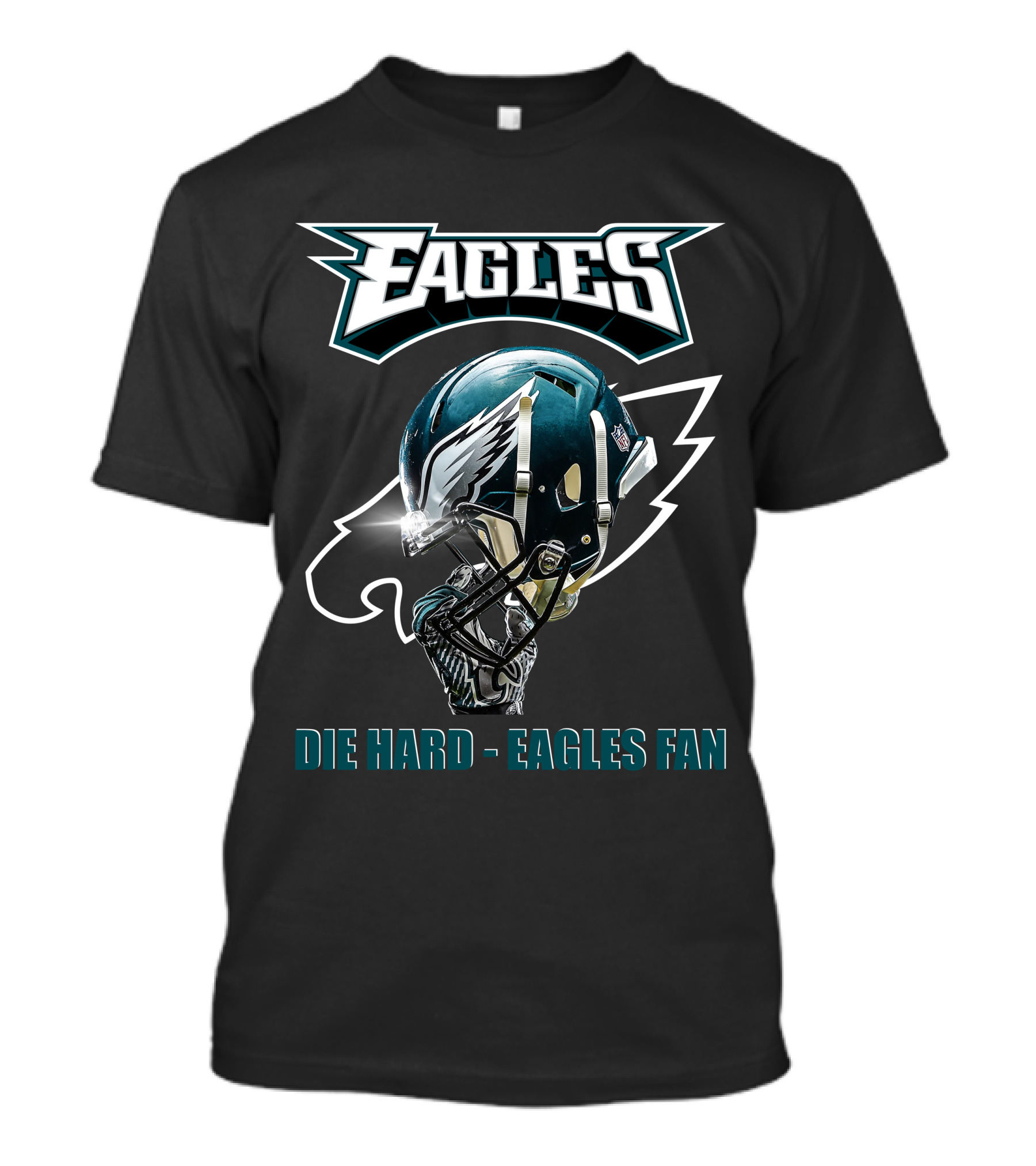 Die Hard Eagles Fan Football Helmet Eagles T-Shirt