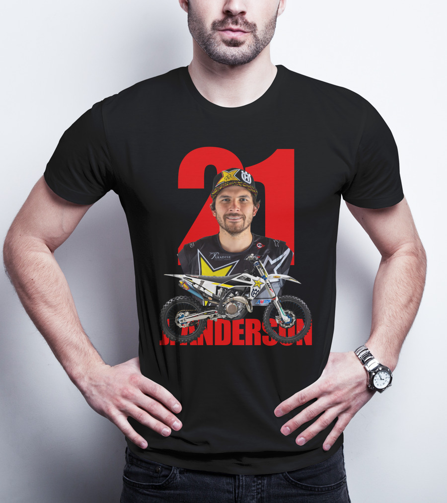 Jason Anderson 21 Motocross Star With Bike And Number T-Shirt