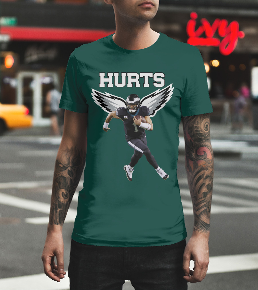 Hurts Eagles Quarterback Wings Football T-Shirt