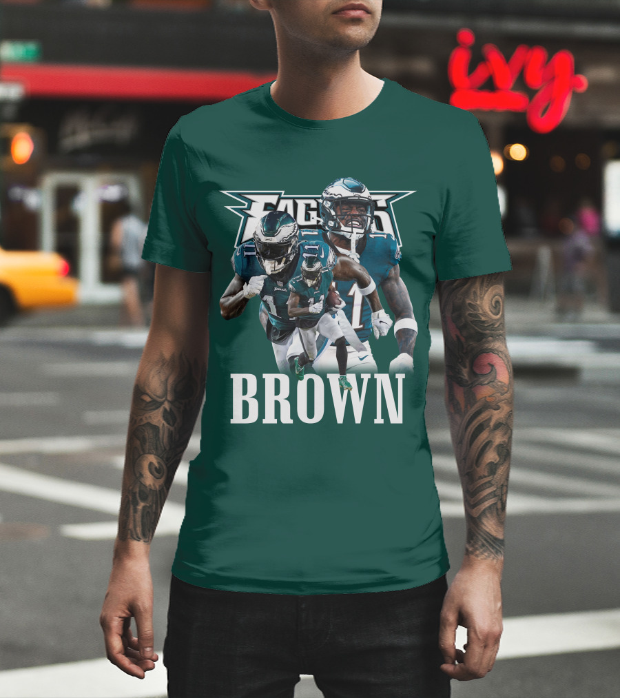 Philadelphia Eagles AJB11 Football Action Collage T-Shirt