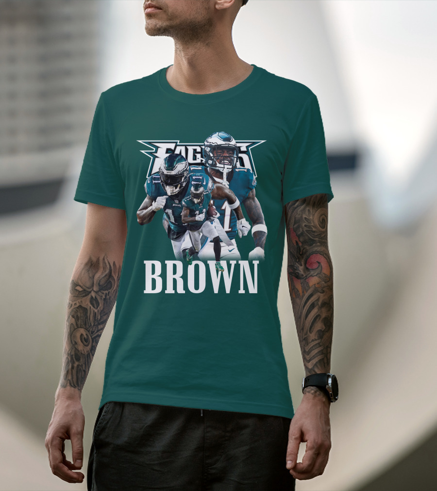 Philadelphia Eagles AJB11 Football Action Collage T-Shirt