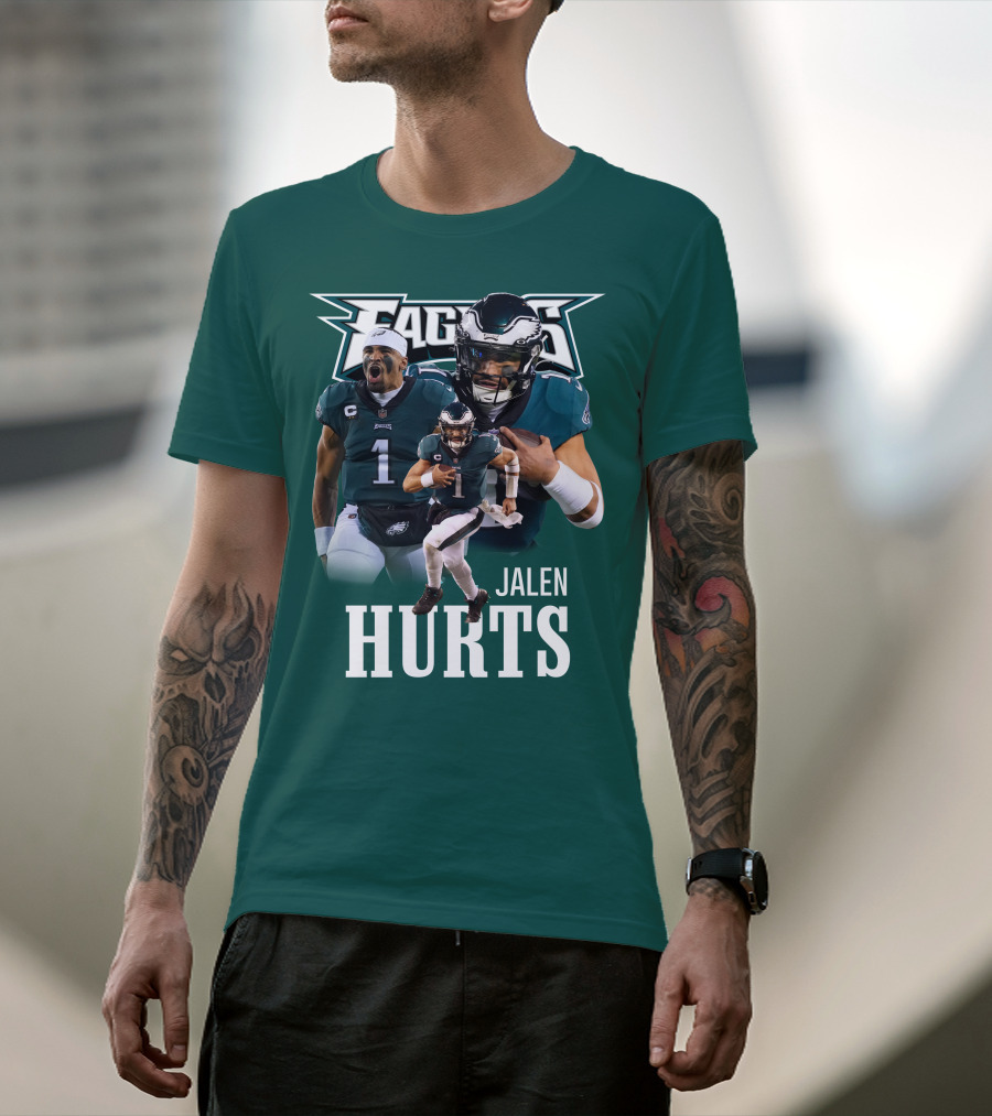 Eagles JH 01 Quarterback Trio Football Highlight T-Shirt
