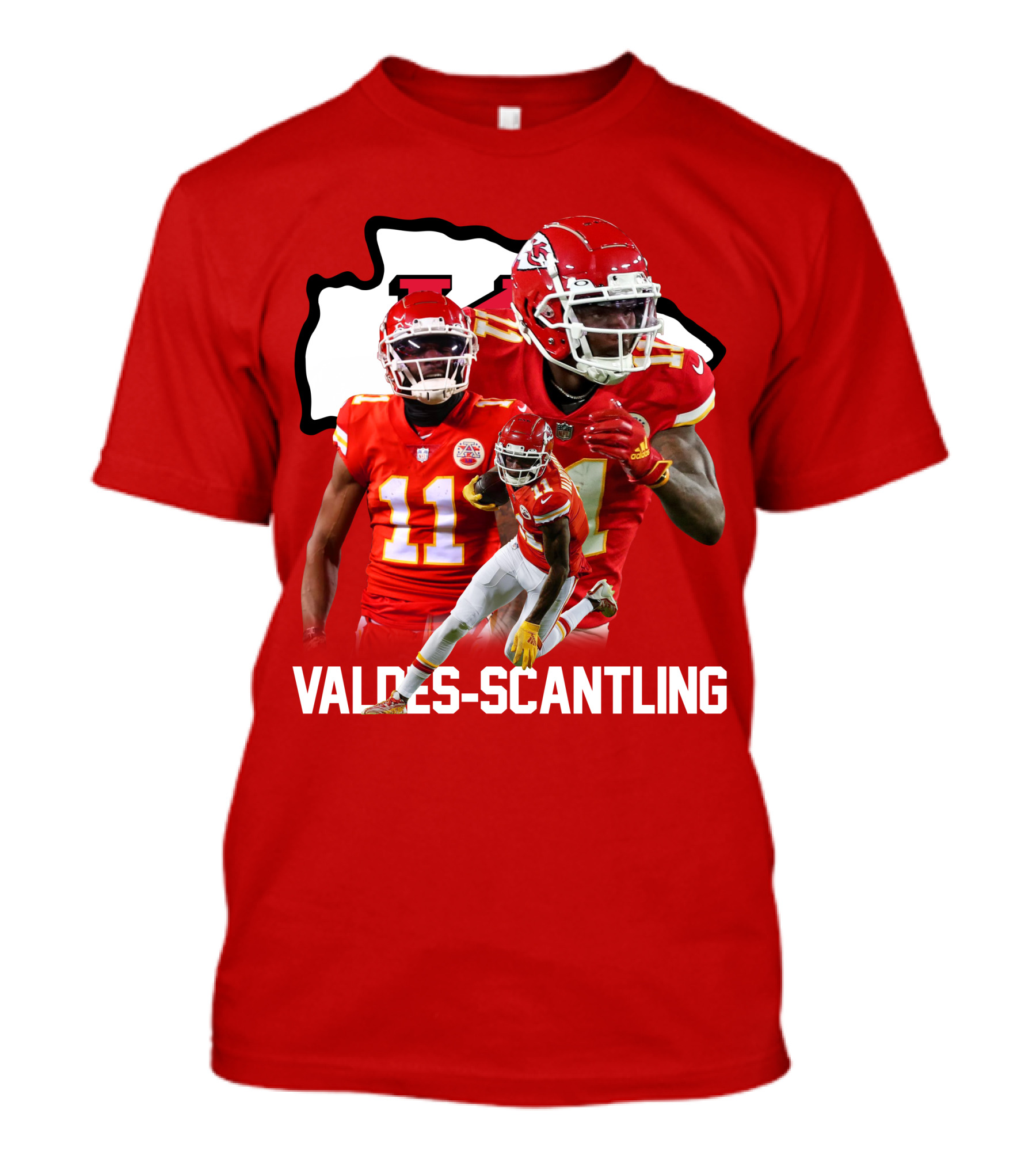 MVS11 Kansas City Football Wide Receiver Red Jersey Chiefs Player T-Shirt
