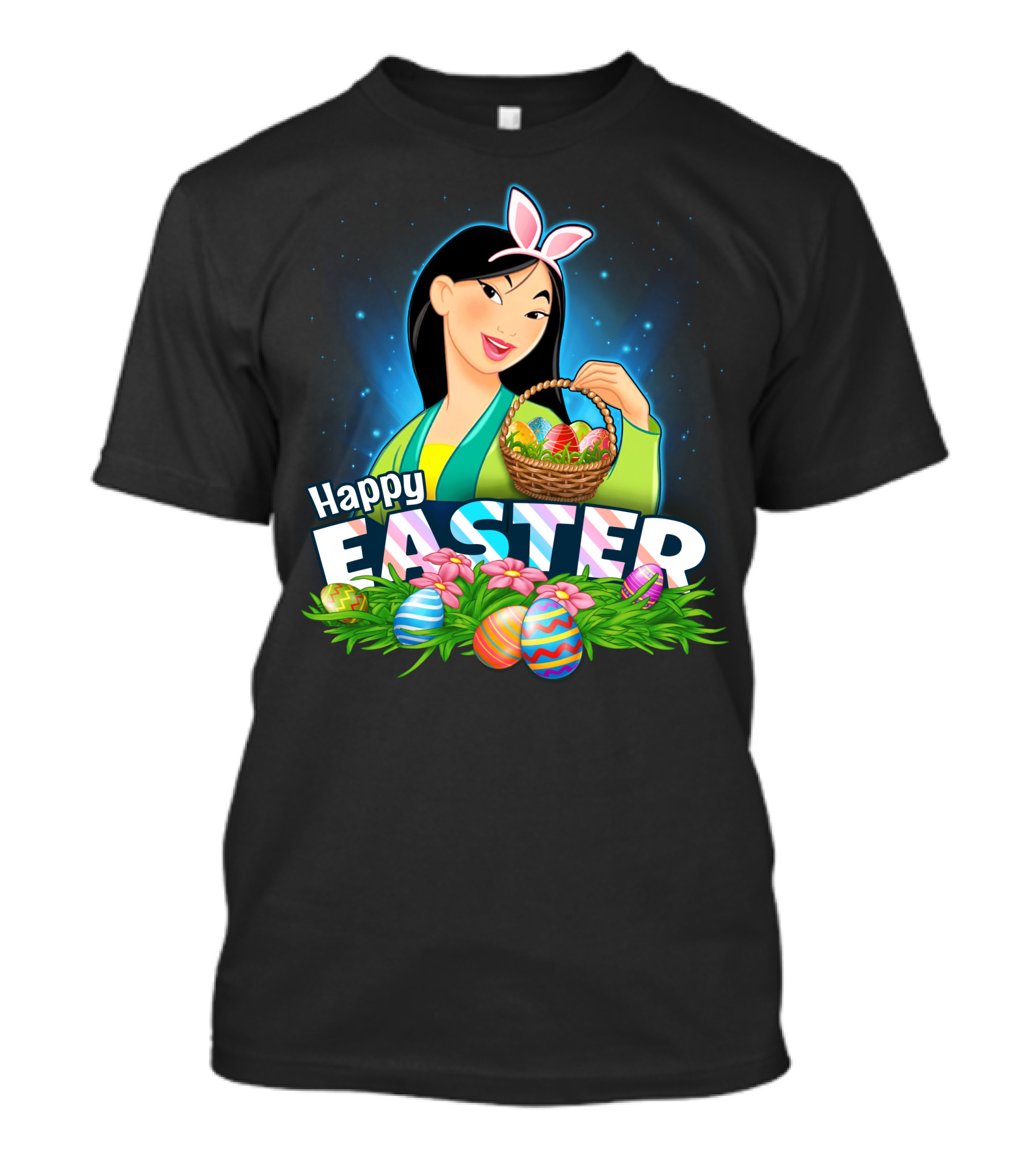 Mulan Happy Easter Basket With Eggs And Flowers T-Shirt