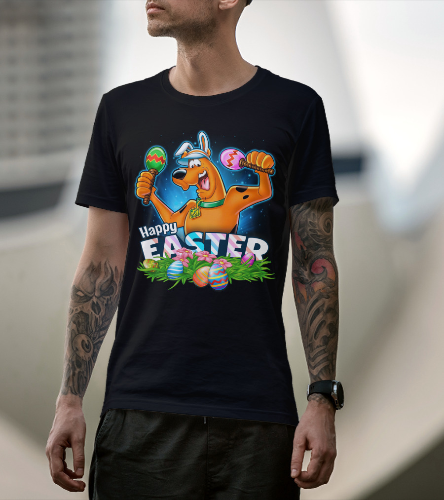 Scooby Doo Easter Celebration With Colorful Eggs And Maracas T-Shirt