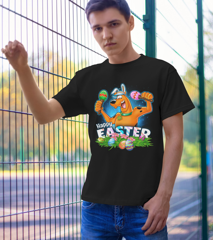 Scooby Doo Easter Celebration With Colorful Eggs And Maracas T-Shirt