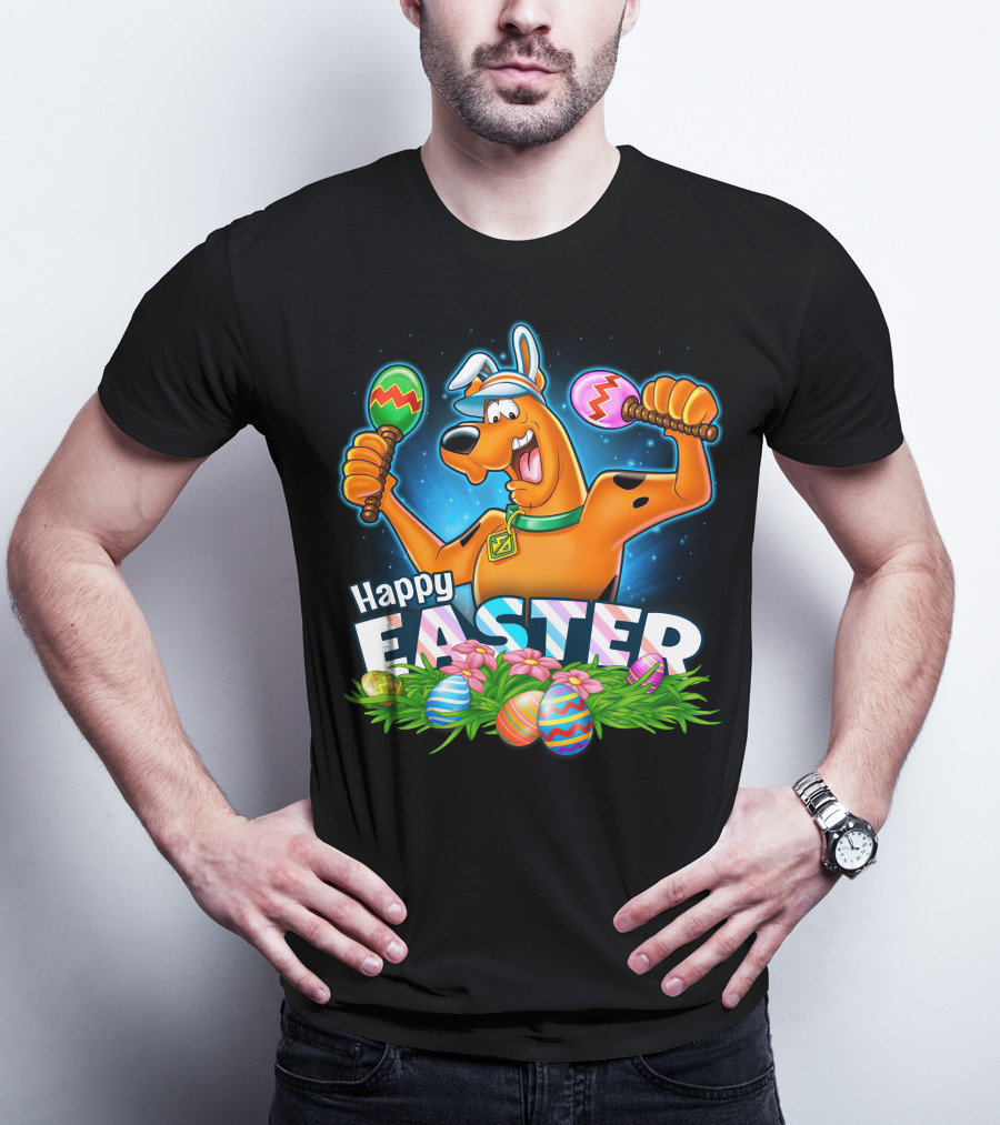 Scooby Doo Easter Celebration With Colorful Eggs And Maracas T-Shirt