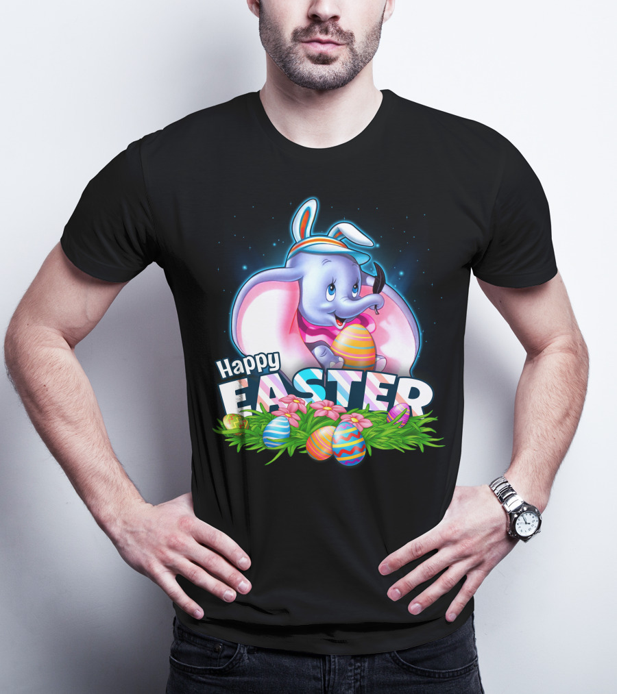 Dumbo Happy Easter Eggs And Bunny Ears Celebration T-Shirt