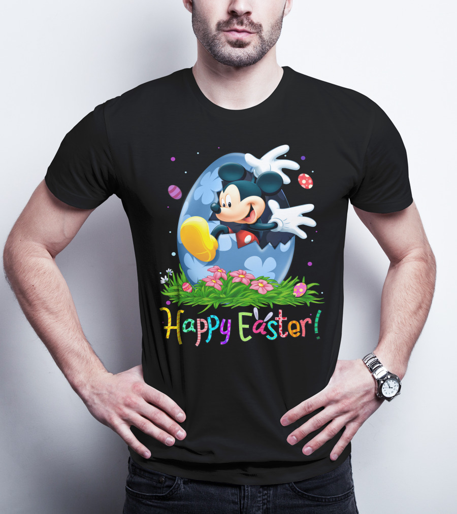 Mickey Mouse Happy Easter Egg Celebration T-Shirt