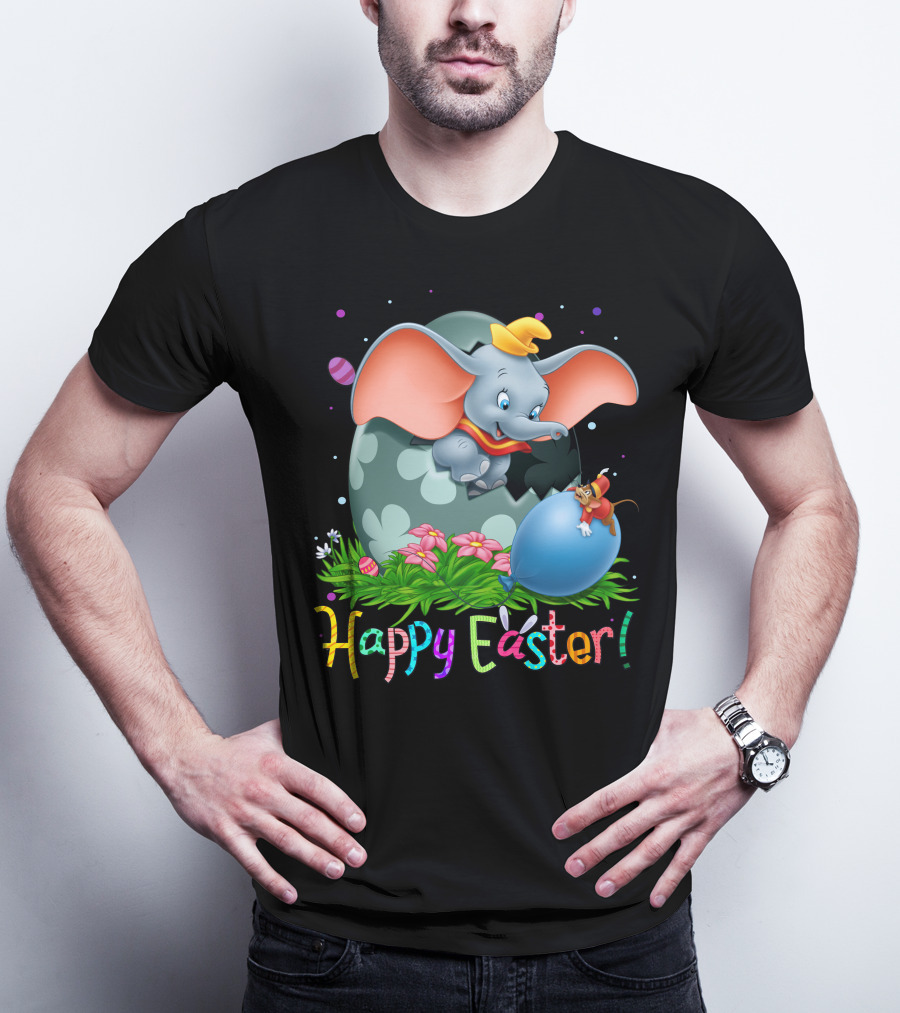 Happy Easter Dumbo Elephant In Easter Egg Scene T-Shirt