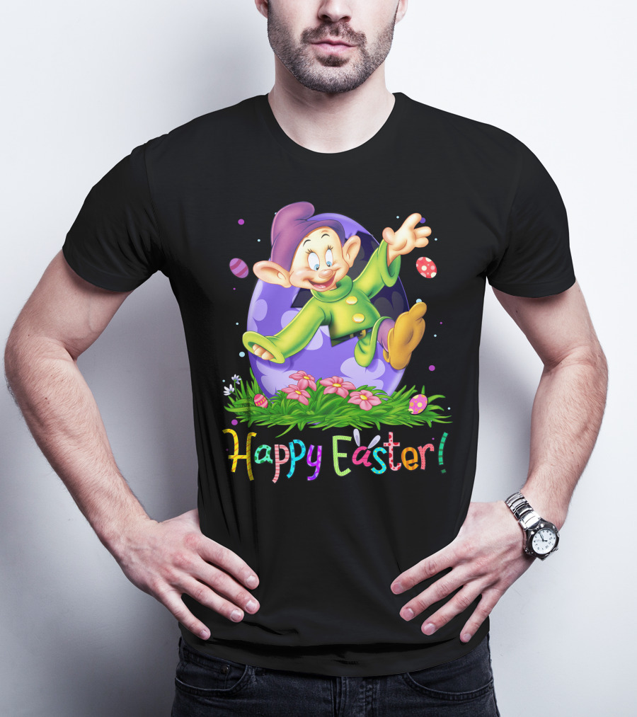 Happy Easter Dopey Disney Seven Dwarfs Purple Egg Celebration T-Shirt