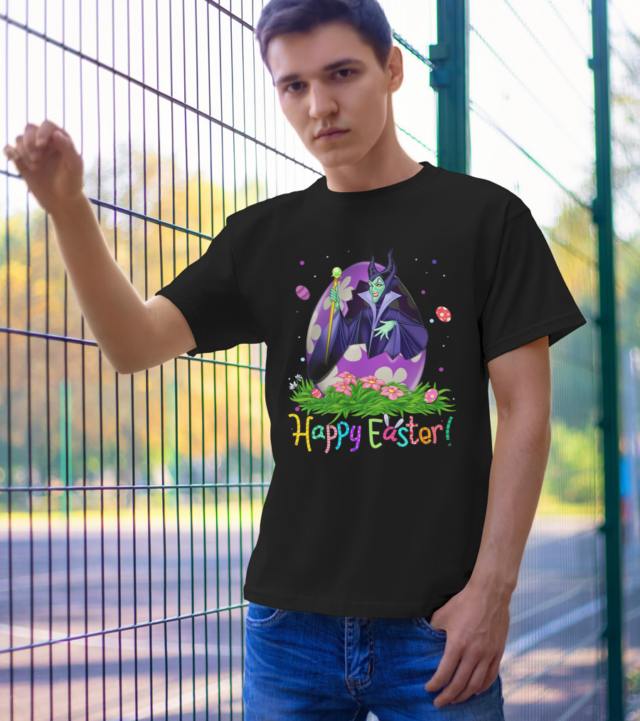 Happy Easter Maleficent Egg And Flowers T-Shirt