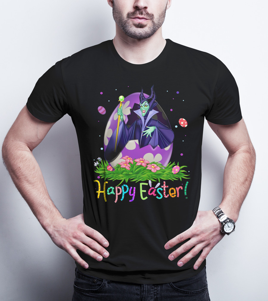 Happy Easter Maleficent Egg And Flowers T-Shirt