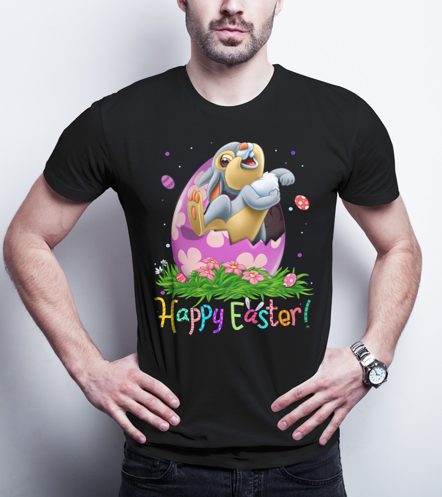 Thumper Happy Easter Bunny Egg Flowers T-Shirt