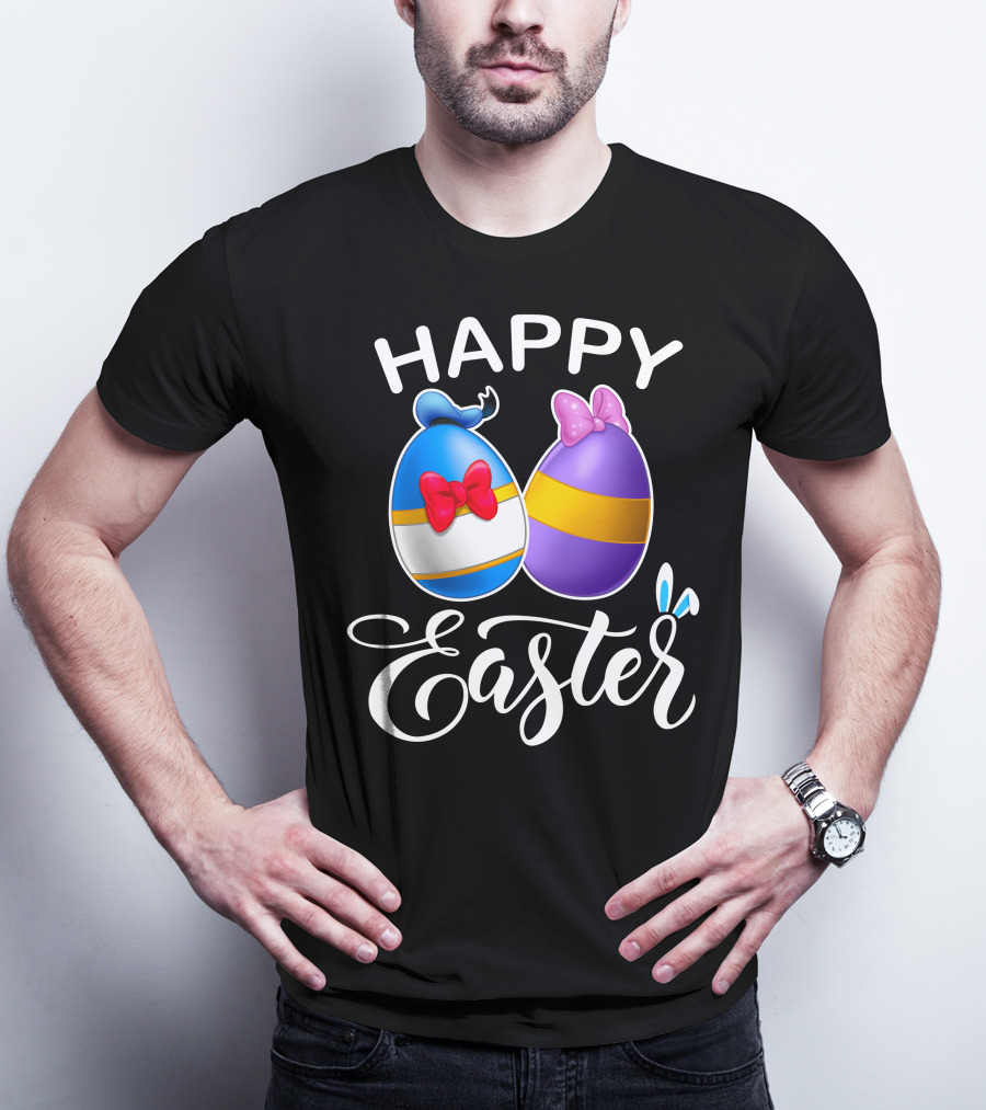 Happy Easter Donald Daisy Eggs With Bows T-Shirt