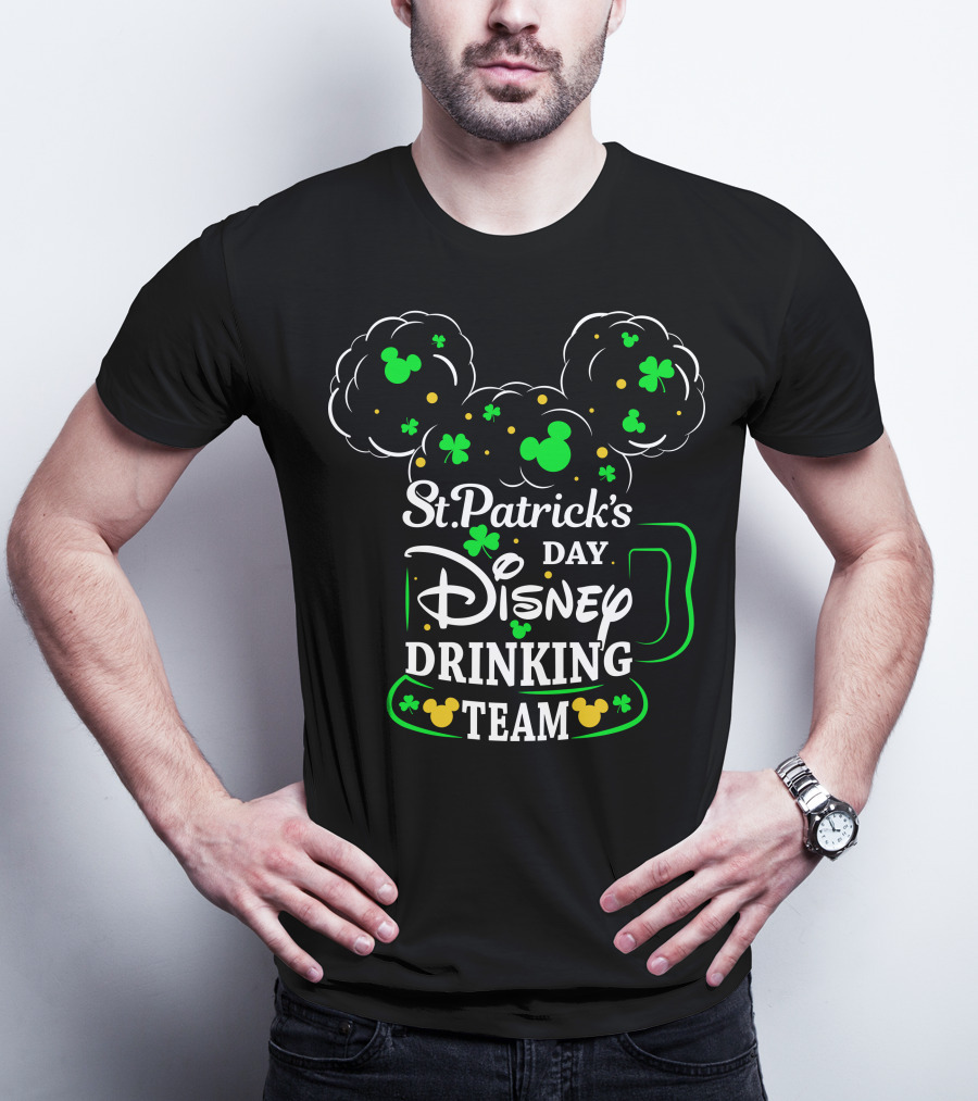 St.-Patrick's Day Disney Drinking Team Shamrock Mickey Mug T-Shirt