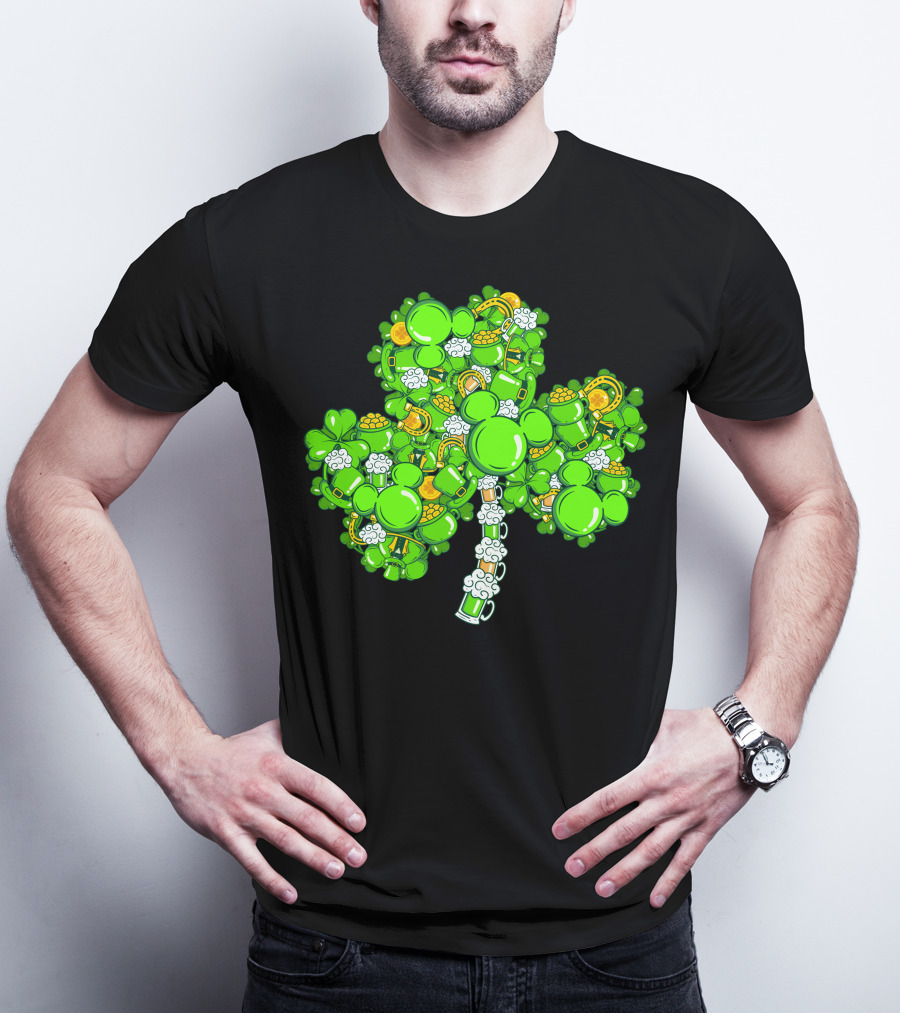 Shamrock Mickey Mouse St. Patrick's Day Elements T-Shirt