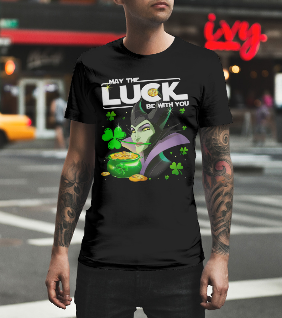 May The Luck Be With You Maleficent Clovers Coins Pot T-Shirt