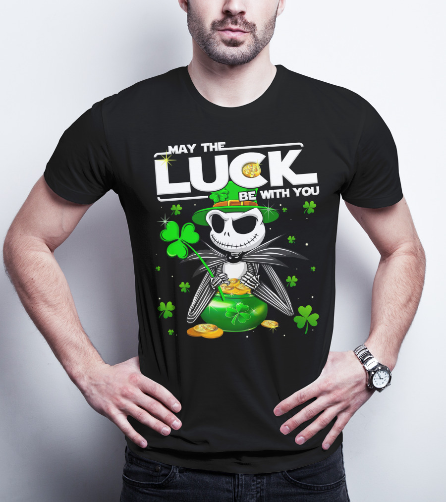 May The Luck Be With You Jack Skellington St. Patrick's Day T-Shirt