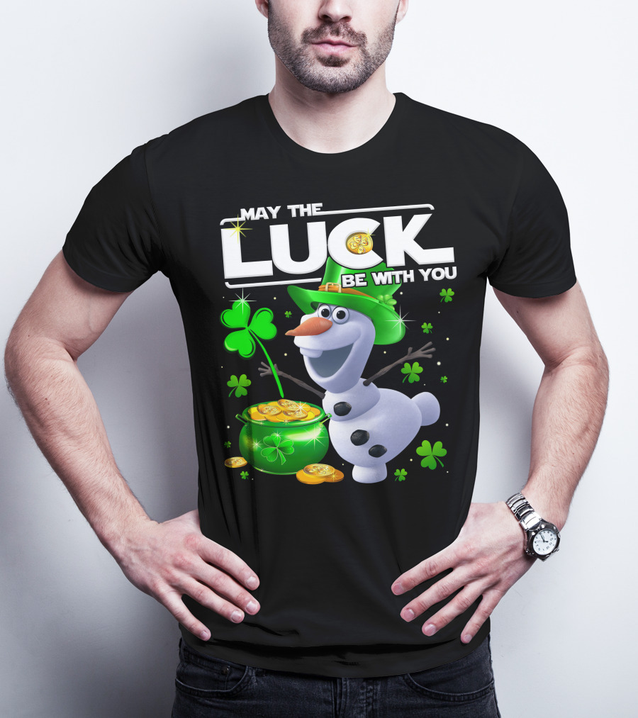 Olaf May The Luck Be With You St. Patrick's Day Clover Coins T-Shirt