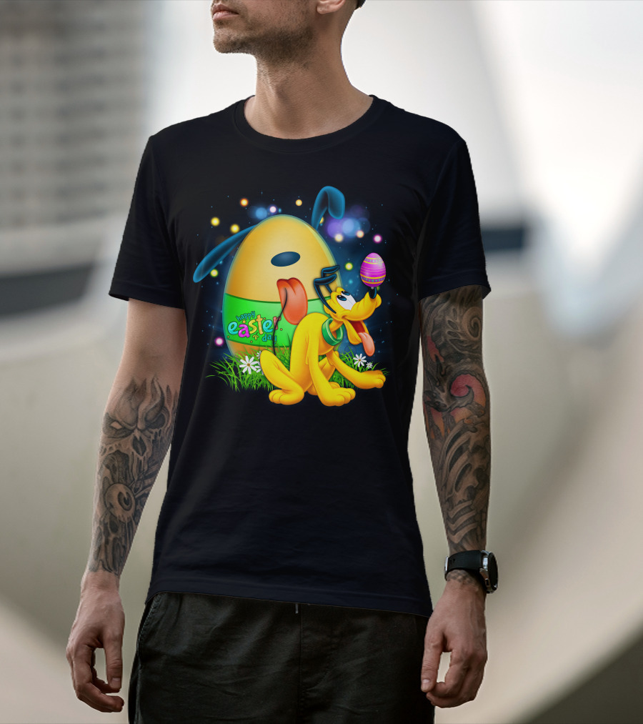 Pluto Happy Easter Egg Balancing T-Shirt