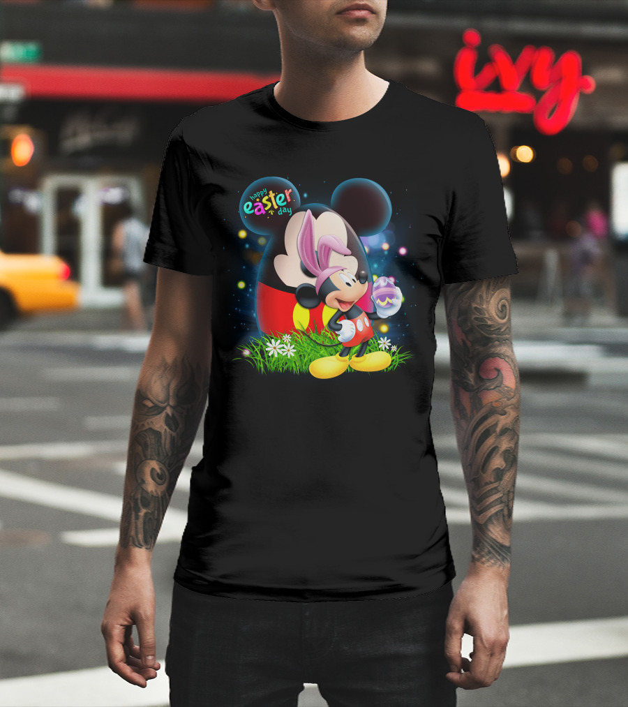 Happy Easter Day Mickey Mouse Egg Hunt Celebration T-Shirt