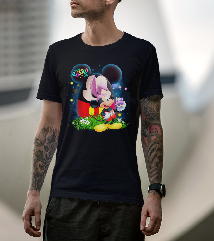 Happy Easter Day Mickey Mouse Egg Hunt Celebration T-Shirt