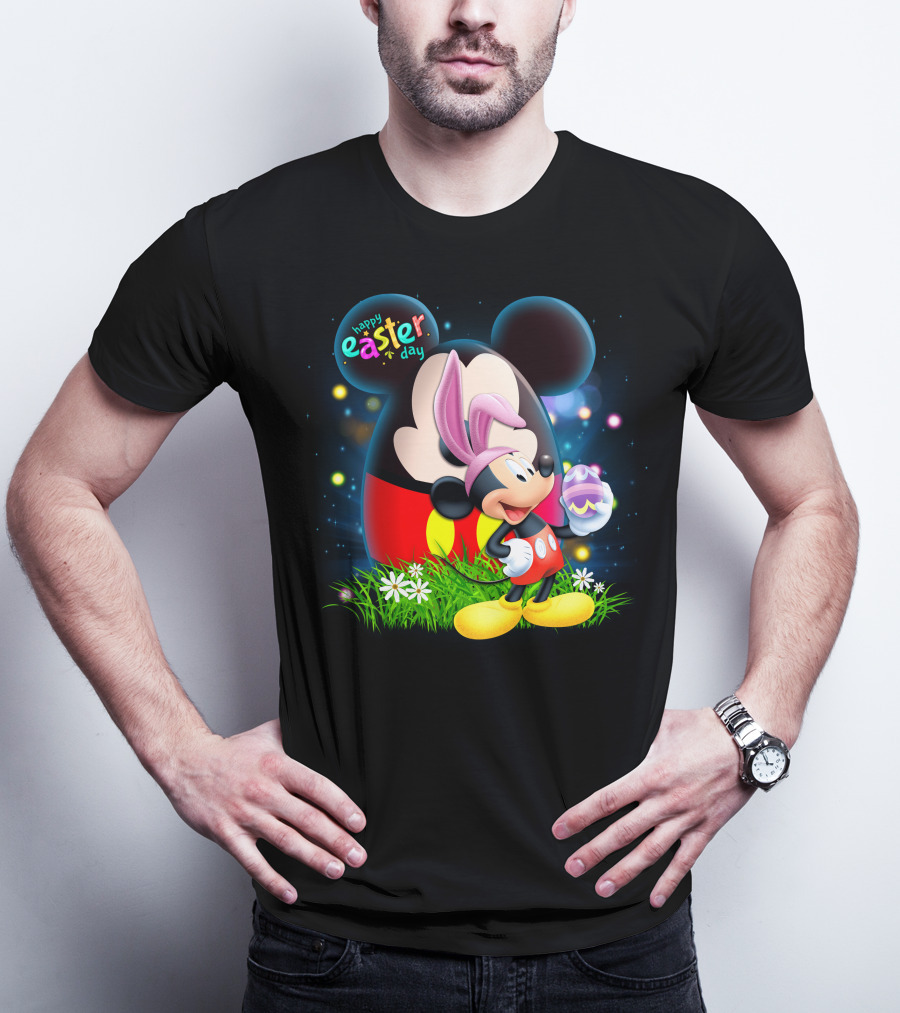 Happy Easter Day Mickey Mouse Egg Hunt Celebration T-Shirt