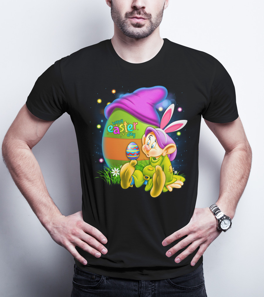 Happy Easter Day Dopey With Colorful Egg And Bunny Ears T-Shirt