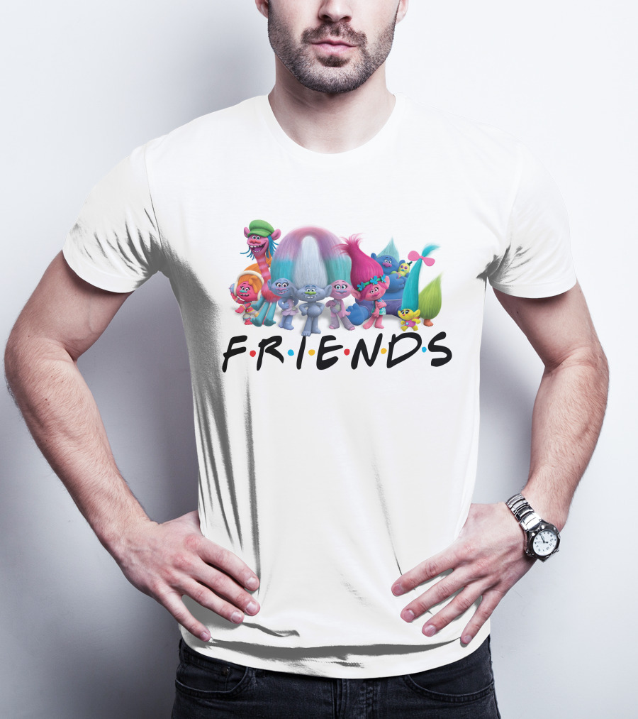 Trolls Cast With Friends Tv Show Font Style T-Shirt