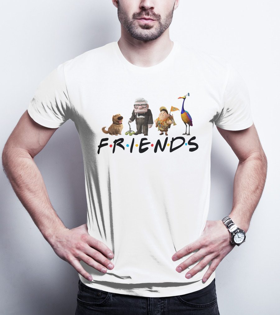 Up Movie Characters With Friends Logo Style T-Shirt
