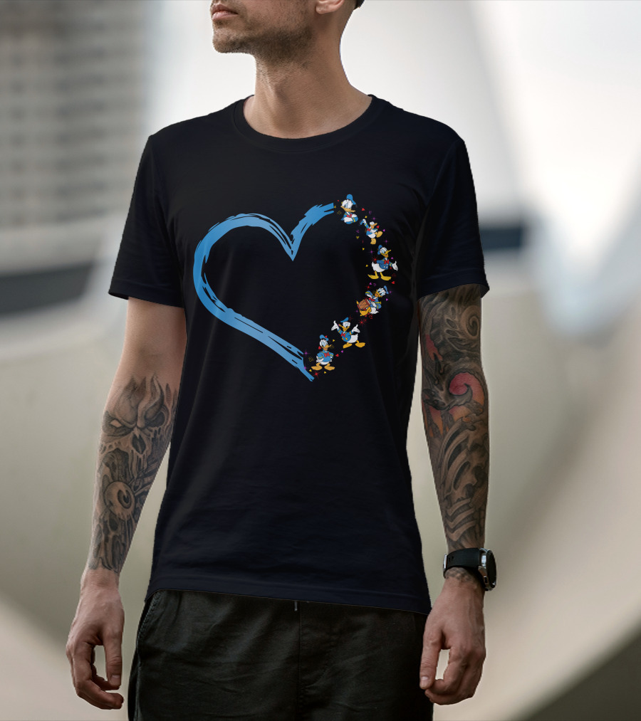 Donald Duck Blue Heart T-Shirt